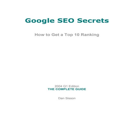 SEO - Google.SEO secrets | PDF
