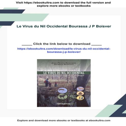 Le Virus du Nil Occidental Bourassa J P Boisver | PDF