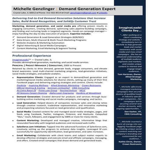 Demand Generation 2015 Resume | PDF