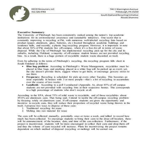 Recycling Bin Proposal | PDF