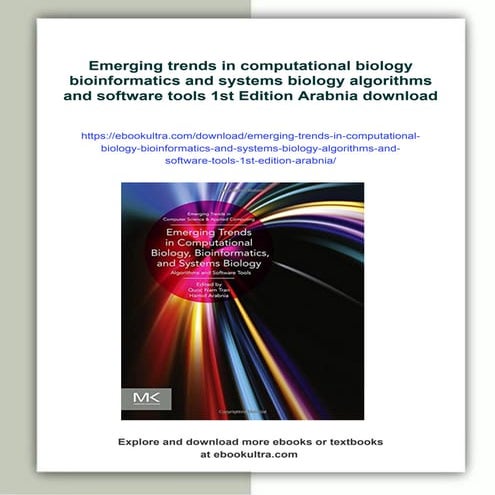 Emerging trends in computational biology bioinformatics and systems biology algorithms and ...