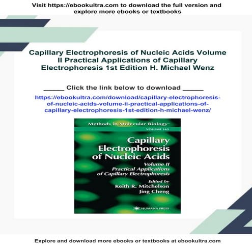 Capillary Electrophoresis of Nucleic Acids Volume II Practical ...