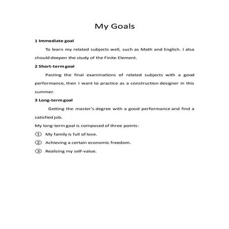 My goals | DOCX