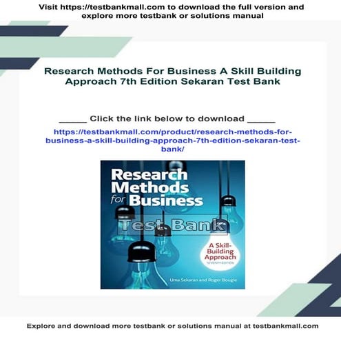 Research Methods For Business A Skill Building Approach 7th Edition ...