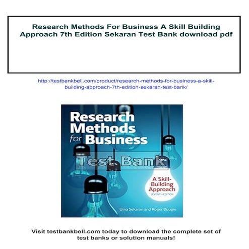 Research Methods For Business A Skill Building Approach 7th Edition ...