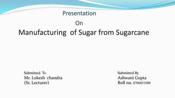 Sugar processing | PPTX