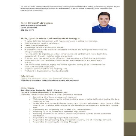 Cyrus Arguzon CV | DOCX