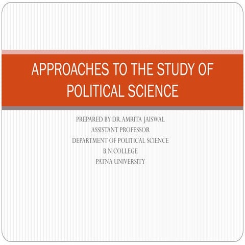 Traditional And Modern Approaches of Political Science | DOCX