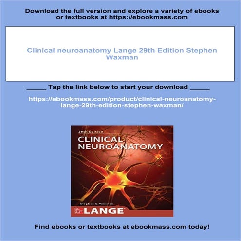 Clinical neuroanatomy Lange 29th Edition Stephen Waxman | PDF