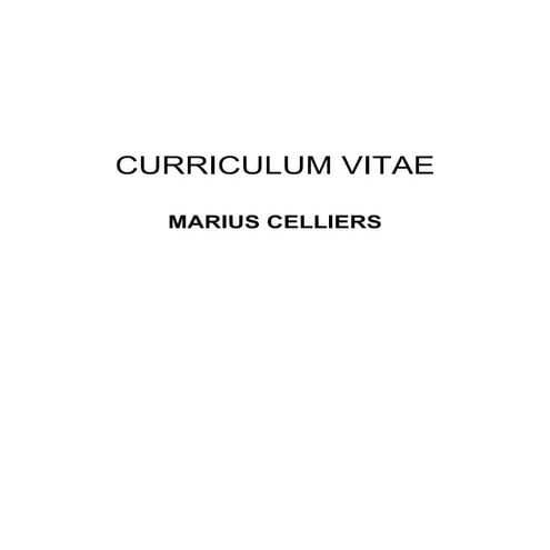 CV - Marius Celliers Dec 2015 | PDF | Legal Services Industry | Industries