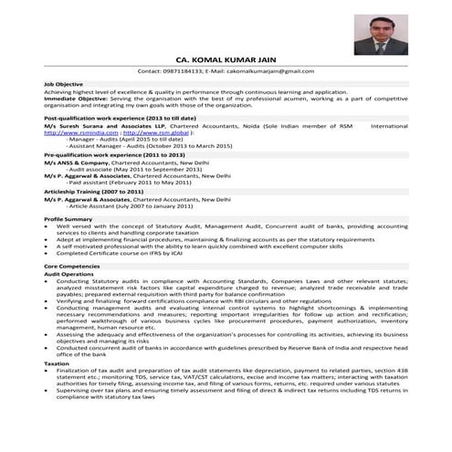 Resume-CA Komal Kumar Jain | PDF