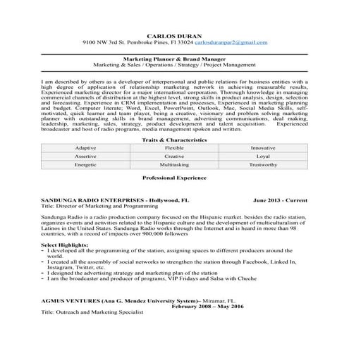 2016 Carlos resume JUNE | PDF