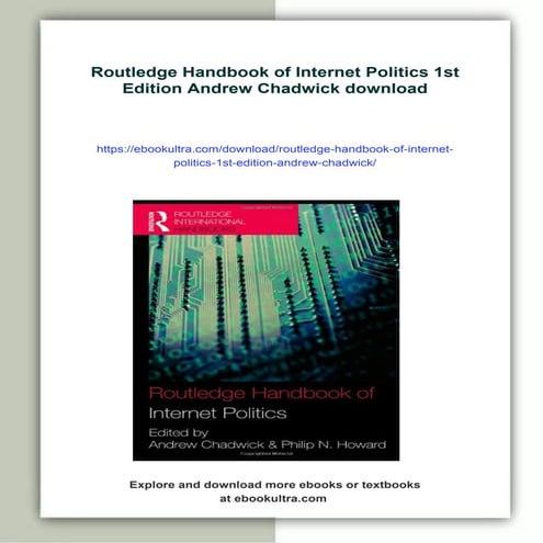 Routledge Handbook of Internet Politics 1st Edition Andrew Chadwick | PDF