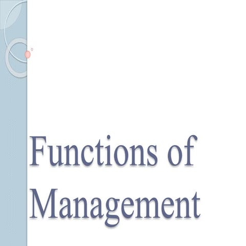 Functions of management | PPTX