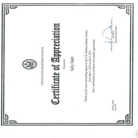 Certificate of Appreciation | PDF