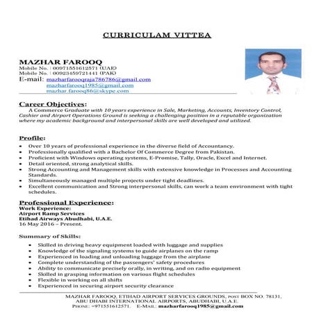 Mazhar Farooq CV | DOC