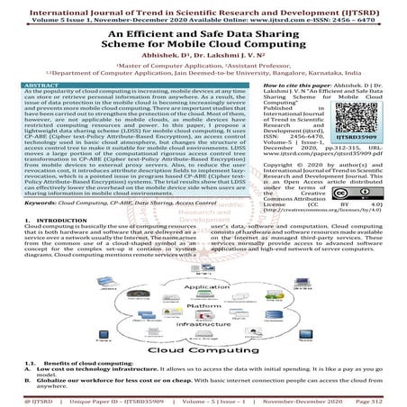 An Efficient And Safe Data Sharing Scheme For Mobile Cloud Computing