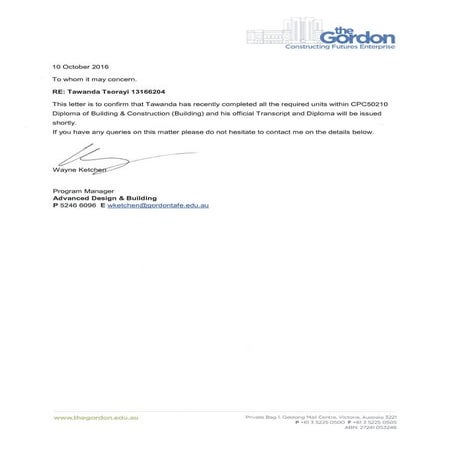 Letter of Completion | PDF