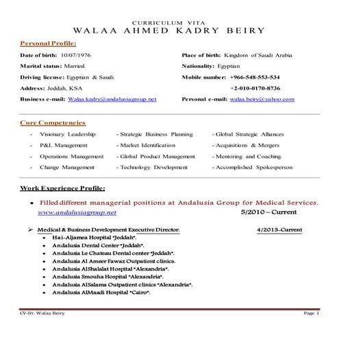 Dr. Walaa Beiry CV. | DOCX