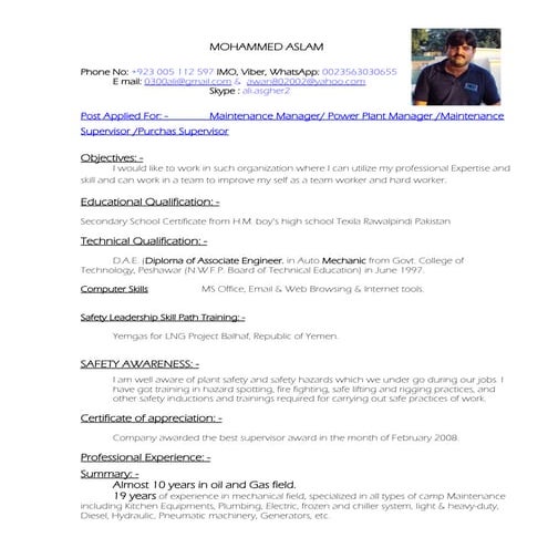 Aslam CV | PDF