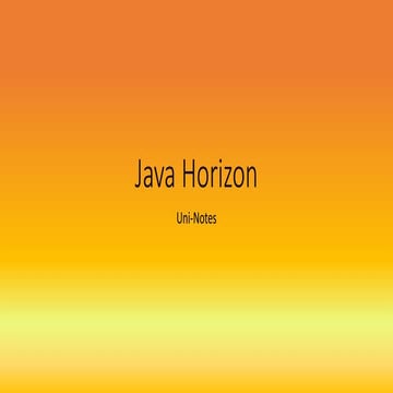 Java Horizon | PPTX