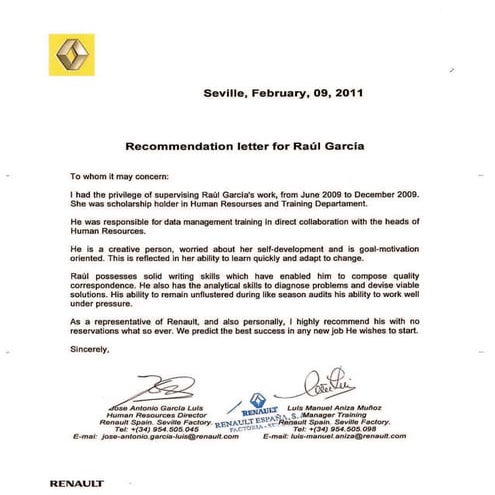 Recommendation Letter | PDF