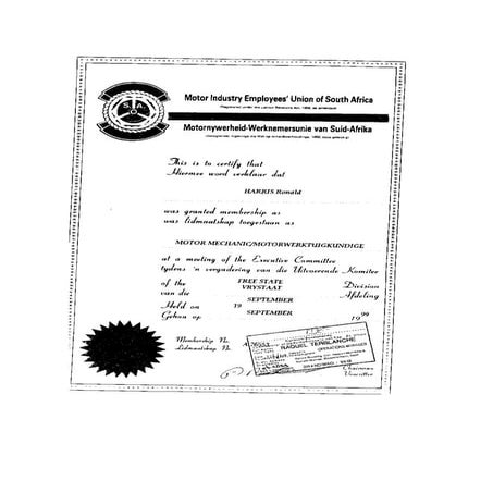 Light vehicle Trade Certificate | DOCX