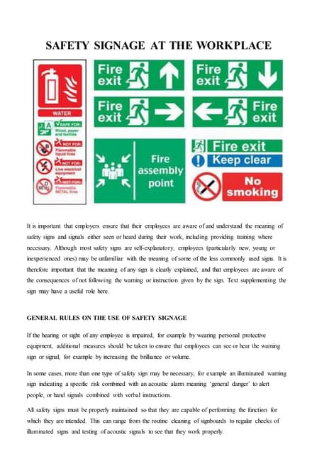 SAFETY SIGNS AND SYMBOLS FOR SMAW NC1 | PPTX | First Aid | Injuries