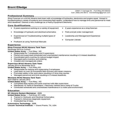 Brent Elledge Resume | PDF
