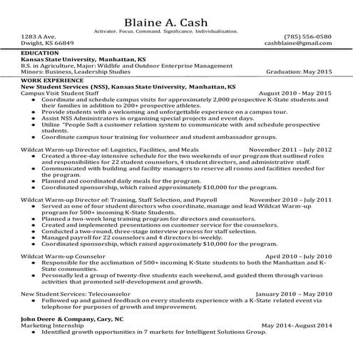 Wilder resume | DOCX