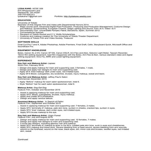 KaneLydia_ResumeFeb2016 | PDF