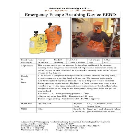 Emergency Escape Breathing Device EEBD | PDF