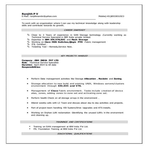 Ranjith resume | DOCX