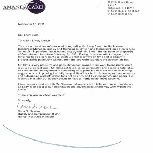 AME reference letter | PDF
