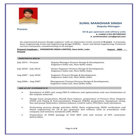 SUNIL MANOHAR SINGH_CV | PDF