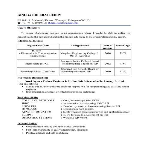 DHEERAJ UPDATED RESUME | PDF