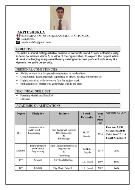 format of Cv | PDF