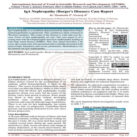 IgA Nephropathy Burgers Disease Case Report | PDF