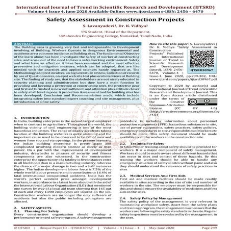 Safety Assessment in Construction Projects | PDF