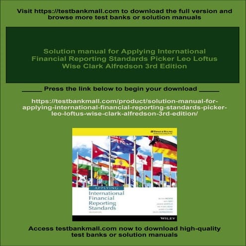Solution manual for Applying International Financial Reporting ...
