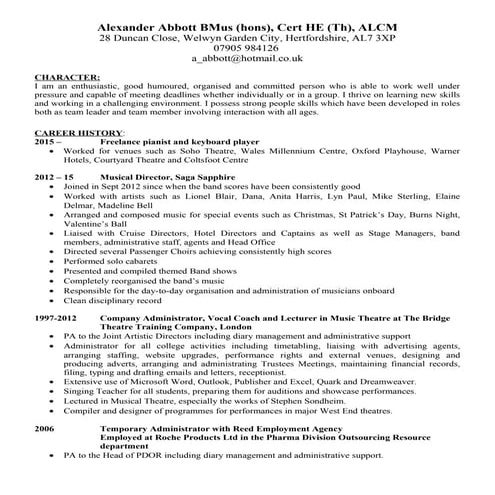 2016 CV admin AA | PDF