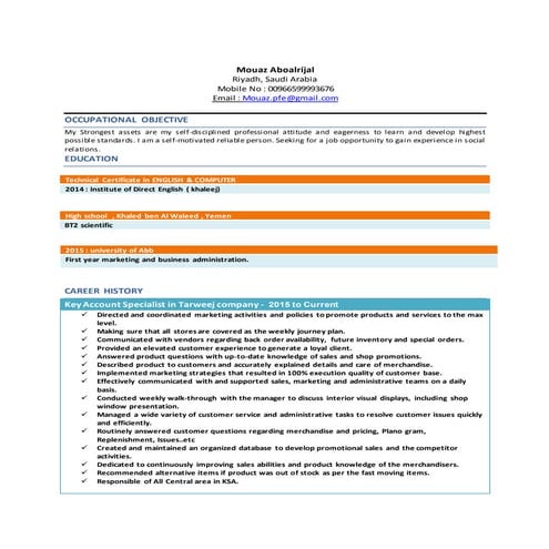 Vergel CV Merchandising Supervisor | DOCX
