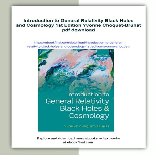 Introduction to General Relativity Black Holes and Cosmology 1st ...