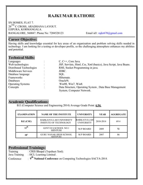 Ujjwal resume | DOCX | Computing | Technology & Computing
