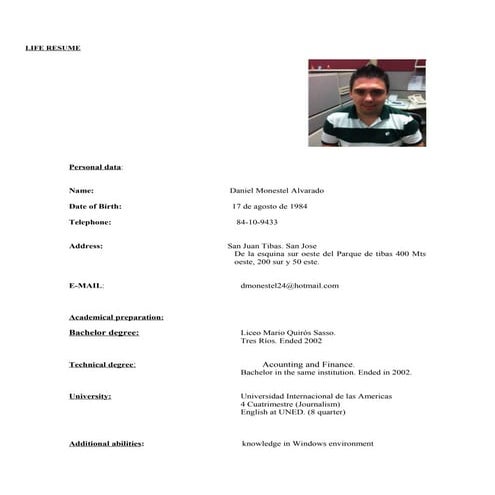 CURRICULUM VITAE Daniel | DOC