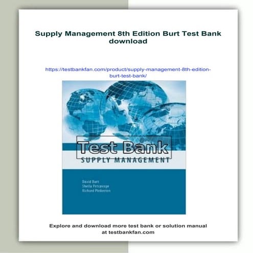 Supply Management 8th Edition Burt Test Bank | PDF
