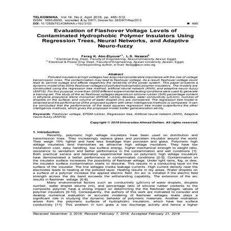 Evaluation of Flashover Voltage Levels of Contaminated Hydrophobic Polymer Insulators Using ...