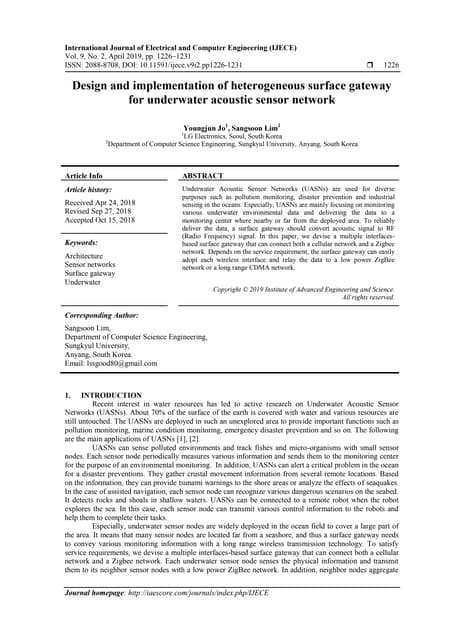 Underwater Wireless Communication System Using Iot Pdf