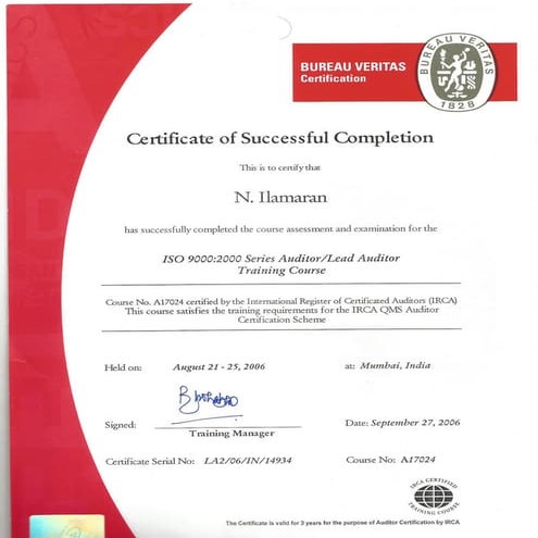 QA certificate | PDF