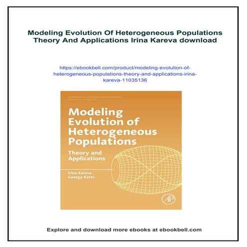 Modeling Evolution Of Heterogeneous Populations Theory And Applications Irina Kareva | PDF